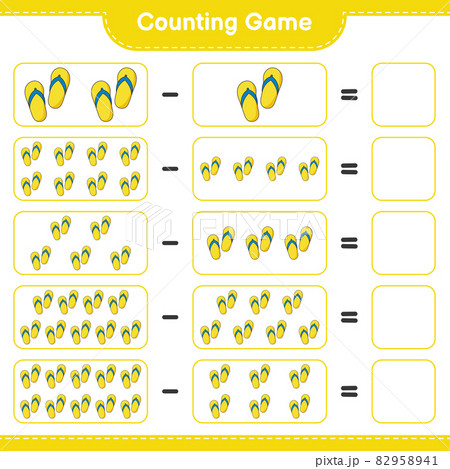 Counting game, count the number of Flip Flop...のイラスト素材 [82958941] - PIXTA