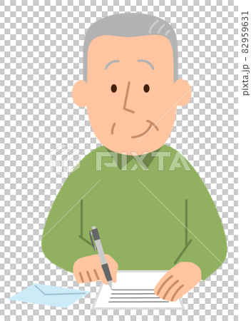 Man writing a letter 2 - Stock Illustration [82959631] - PIXTA