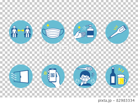 Coronavirus countermeasure icon poster for... - Stock Illustration ...