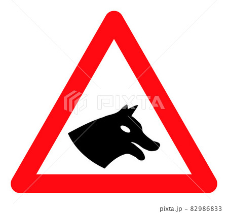 Dog Warning - Raster Icon Illustrationのイラスト素材 [82986833] - PIXTA