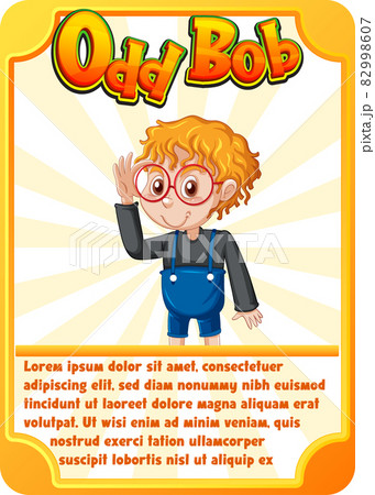 Character game card with word Odd Bobのイラスト素材 [82998607] - PIXTA