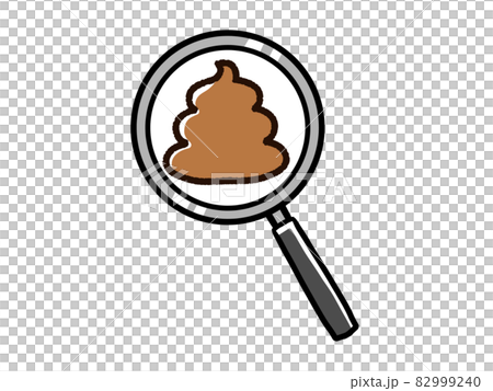 Poop and magnifying glass - Stock Illustration [82999240] - PIXTA