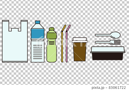 Disposable plastic garbage image illustration - Stock Illustration ...