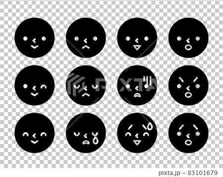 Simple face icon set 2 - Stock Illustration [83101679] - PIXTA