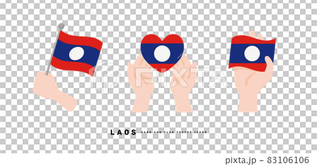 [Laos] hand and national flag icon vector... - Stock Illustration ...
