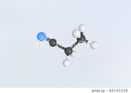 Molecule of propionitrile, isolated molecular...のイラスト素材 [83143326] - PIXTA