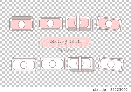 Pink bill pictogram icon set - Stock Illustration [83225002] - PIXTA