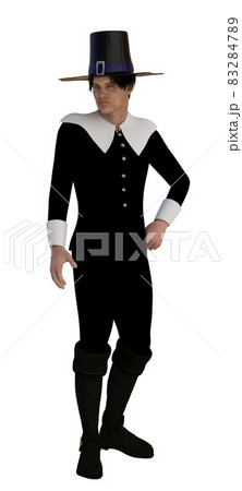 3D Man in pilgrim costumeのイラスト素材 [83284789] - PIXTA
