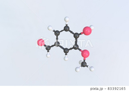 Vanillin molecule, scientific molecular model,...のイラスト素材 [83392165] - PIXTA