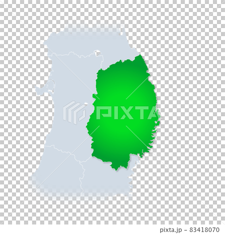 Iwate Prefecture Map - Stock Illustration [83418070] - PIXTA