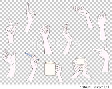 Female hand illustration set ① - Stock Illustration [83423151] - PIXTA