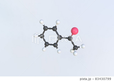 Molecule of acetophenone, isolated molecular...のイラスト素材 [83430799] - PIXTA