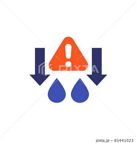 low water warning icon on whiteのイラスト素材 [83441023] - PIXTA