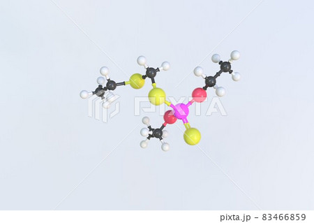 Molecule of phorate, isolated molecular model....のイラスト素材 [83466859] - PIXTA