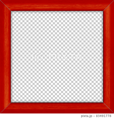 Square wooden frame painted in red - Stock Illustration [83491778] - PIXTA