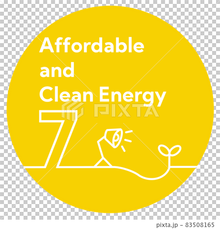 SDGs 7. Energy for everyone and clean round icon - Stock Illustration ...