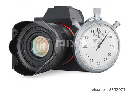 Digital camera with stopwatch, 3D renderingのイラスト素材 [83520754] - PIXTA