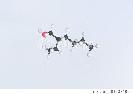 2-ethyl-1-hexanol molecule. Isolated molecular...のイラスト素材 [83587505] - PIXTA