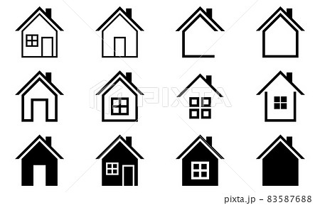 House vector icons Set logo symbols on whiteのイラスト素材 [83587688] - PIXTA
