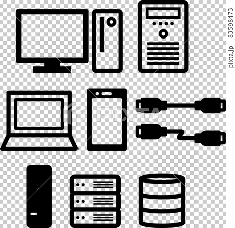 Computer and storage icon set - Stock Illustration [83598473] - PIXTA