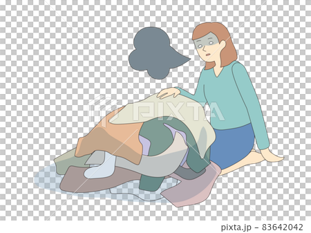 A line drawing of a woman who is distracted by... - Stock Illustration ...