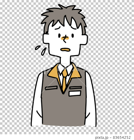 A male clerk at a consumer electronics retail... - Stock Illustration ...