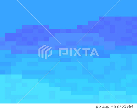 Night hilly landscape in pixel art style. Retro...のイラスト素材 [83701964 ...