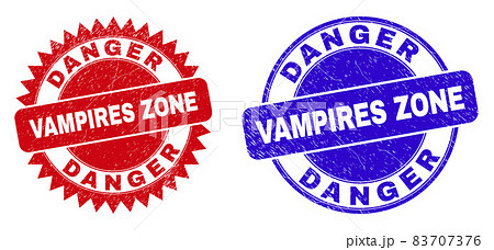 DANGER VAMPIRES ZONE Round and Rosette Seals...のイラスト素材 [83707376] - PIXTA