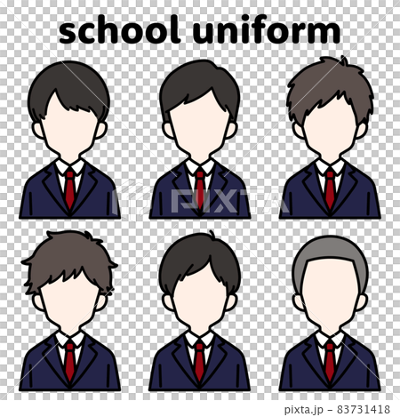 Person illustration set_Men's high school... - Stock Illustration ...