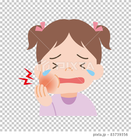 Girl with swollen cheeks - Stock Illustration [83739356] - PIXTA