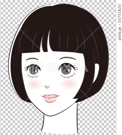 Bob style woman with short bangs - Stock Illustration [83751620] - PIXTA