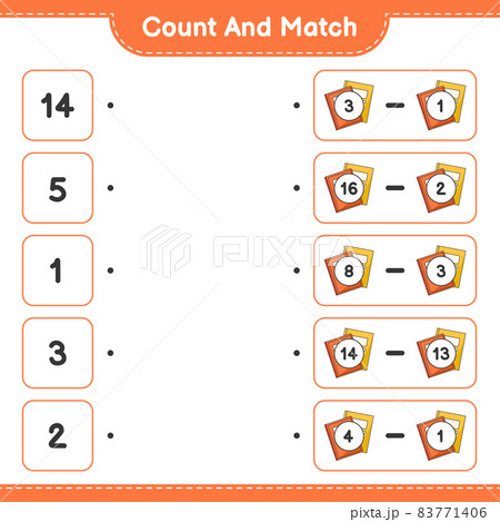 Count and match, count the number of Book and...のイラスト素材 [83771406] - PIXTA