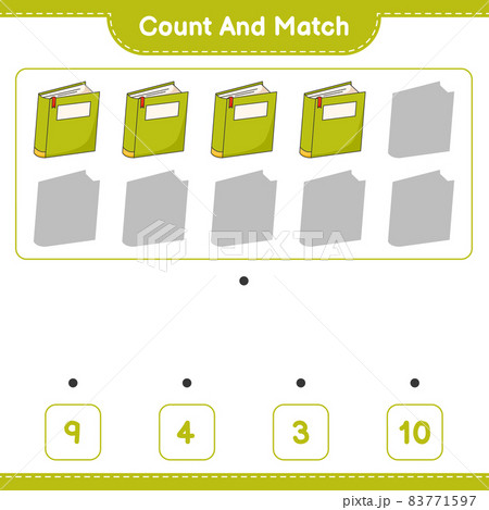 Count and match, count the number of Book and...のイラスト素材 [83771597] - PIXTA