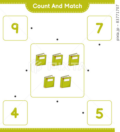 Count and match, count the number of Book and...のイラスト素材 [83771707] - PIXTA