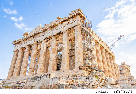 ギリシャ、アクロポリスのパルテノン神殿（アテネ）の写真素材 [83848273] - PIXTA