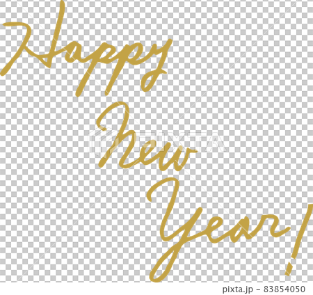 Happy New Year!-Characters-Cursive-English-New... - Stock Illustration ...