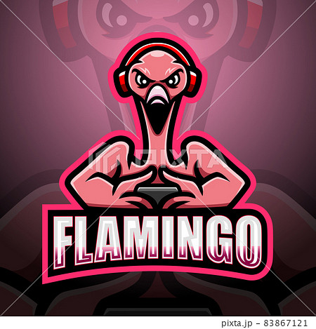 Flamingo gamer mascot esport logo designのイラスト素材 [83867121] - PIXTA