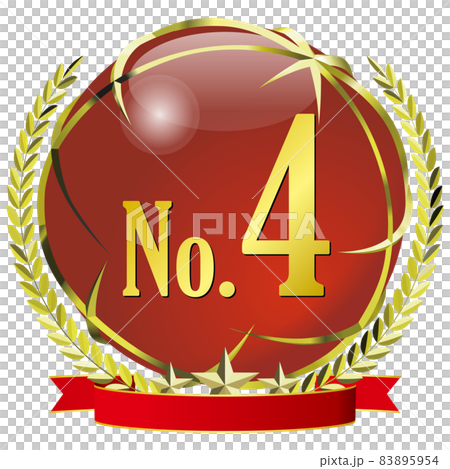 No4 Red Earth and Laurel Emblem - Stock Illustration [83895954] - PIXTA
