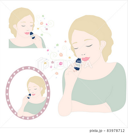 アロマの香りを嗅ぐ女性・精油-2のイラスト素材 [83978712] - PIXTA