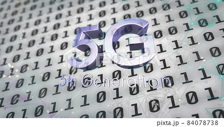 Image of 5g 5th generation text over binary...のイラスト素材 [84078738] - PIXTA
