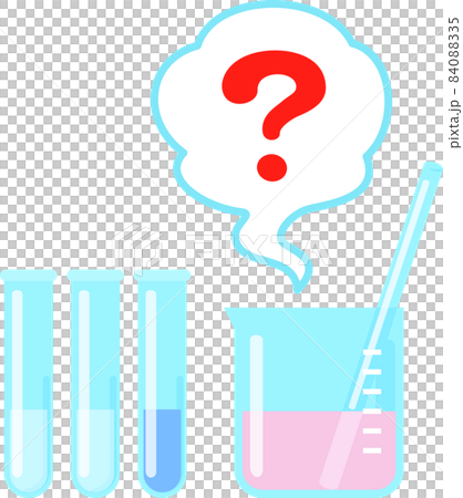Test tubes, beakers, question marks, experiments - Stock Illustration ...