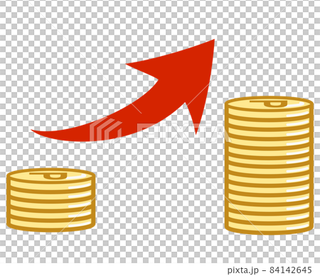 Points up coins and arrows - Stock Illustration [84142645] - PIXTA