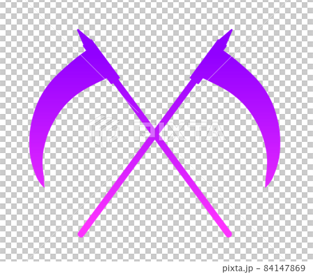 Battle style sickle silhouette (purple) - Stock Illustration [84147869 ...