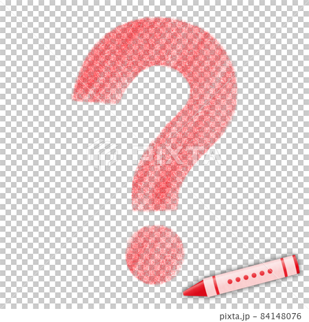 Question mark written in red crayon - Stock Illustration [84148076] - PIXTA