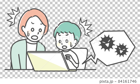 Computer virus and children - Stock Illustration [84161746] - PIXTA
