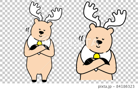 Illustration material of reindeer nodding with... - Stock Illustration ...