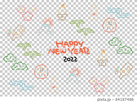 Illustration material: Simple New Year's frame... - Stock Illustration ...