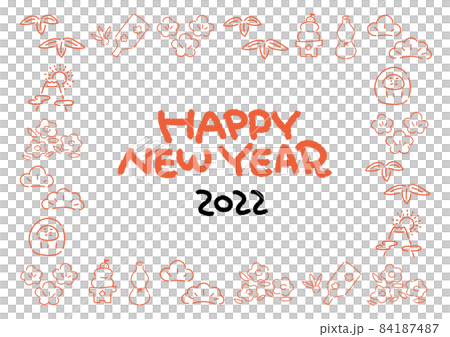 Illustration material: Simple New Year's frame... - Stock Illustration ...