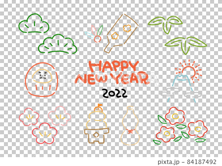 Illustration material: Simple New Year's frame... - Stock Illustration ...