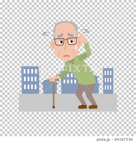 Elderly man getting lost - Stock Illustration [84197530] - PIXTA